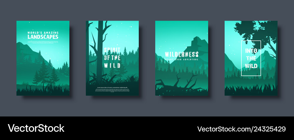 Mountains and forest wild nature landscape Vector Image