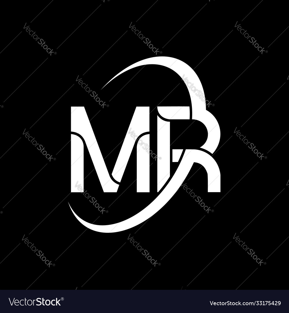 Mr letter logo design initial letters Royalty Free Vector