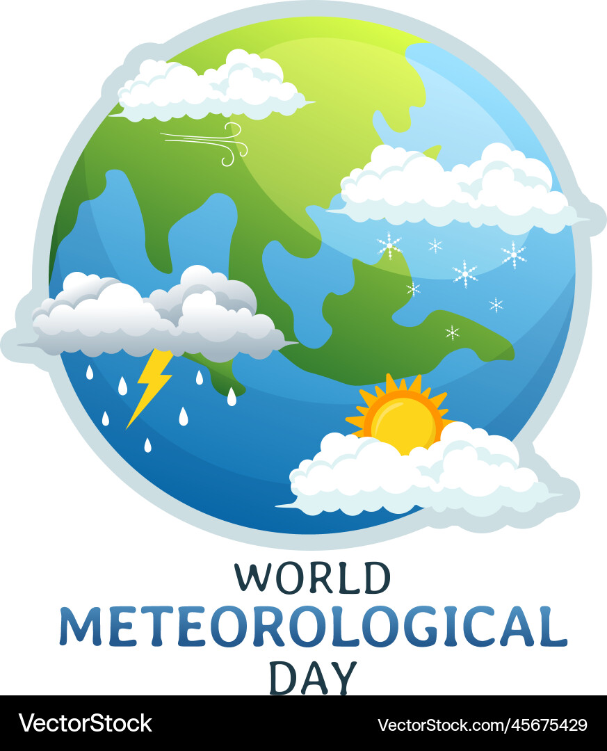 World meteorological day with meteorology science Vector Image