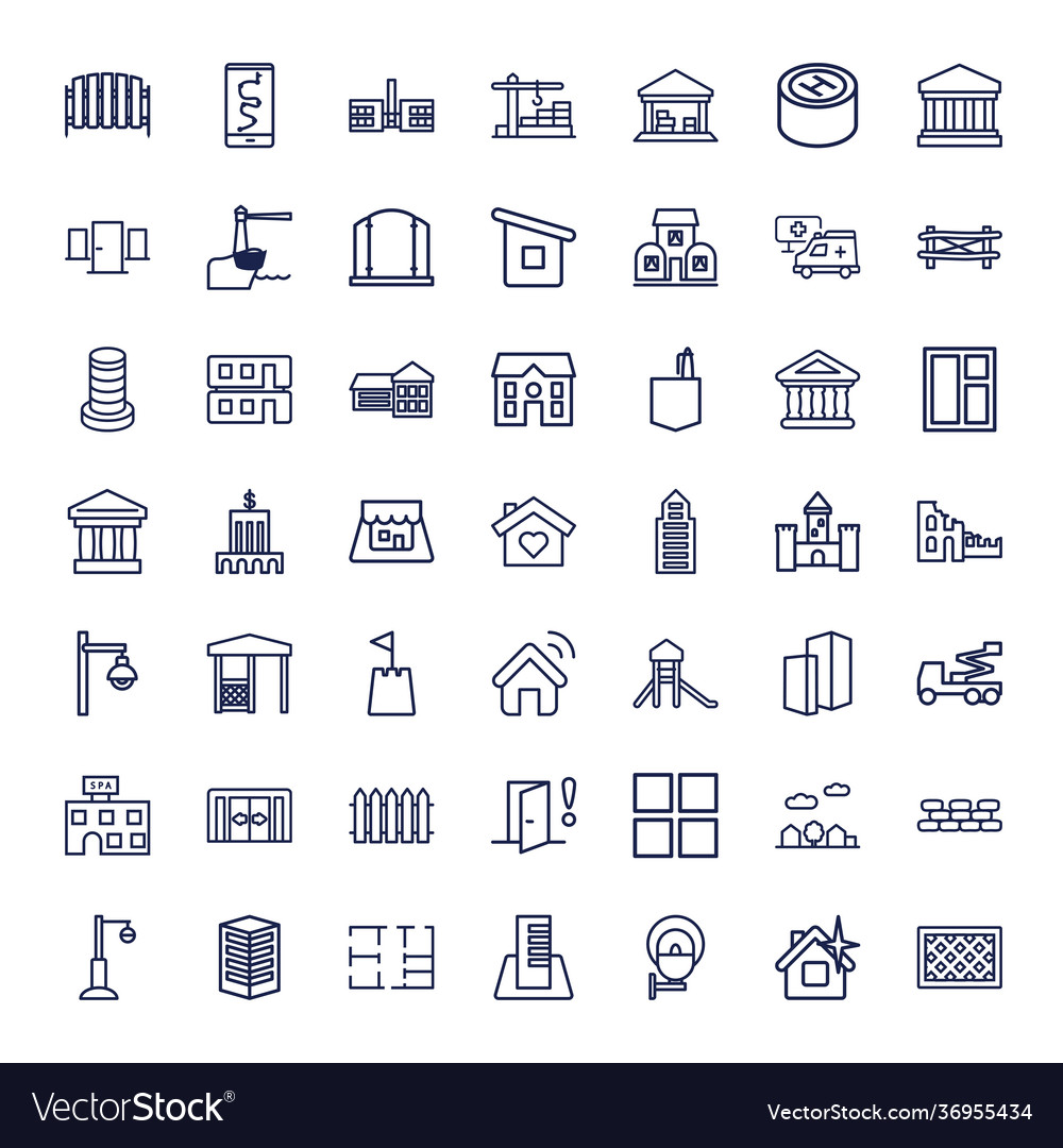 Architecture icons Royalty Free Vector Image - VectorStock