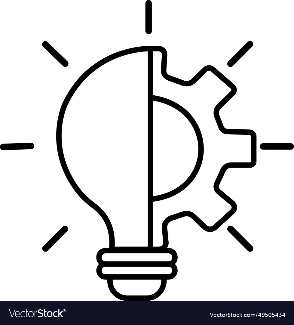 Innovation icon light bulb and cog inside Vector Image