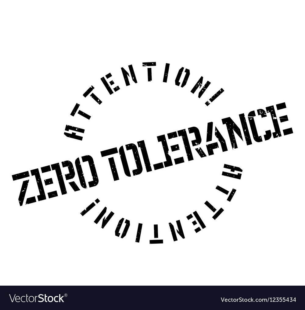 Zero tolerance rubber stamp Royalty Free Vector Image