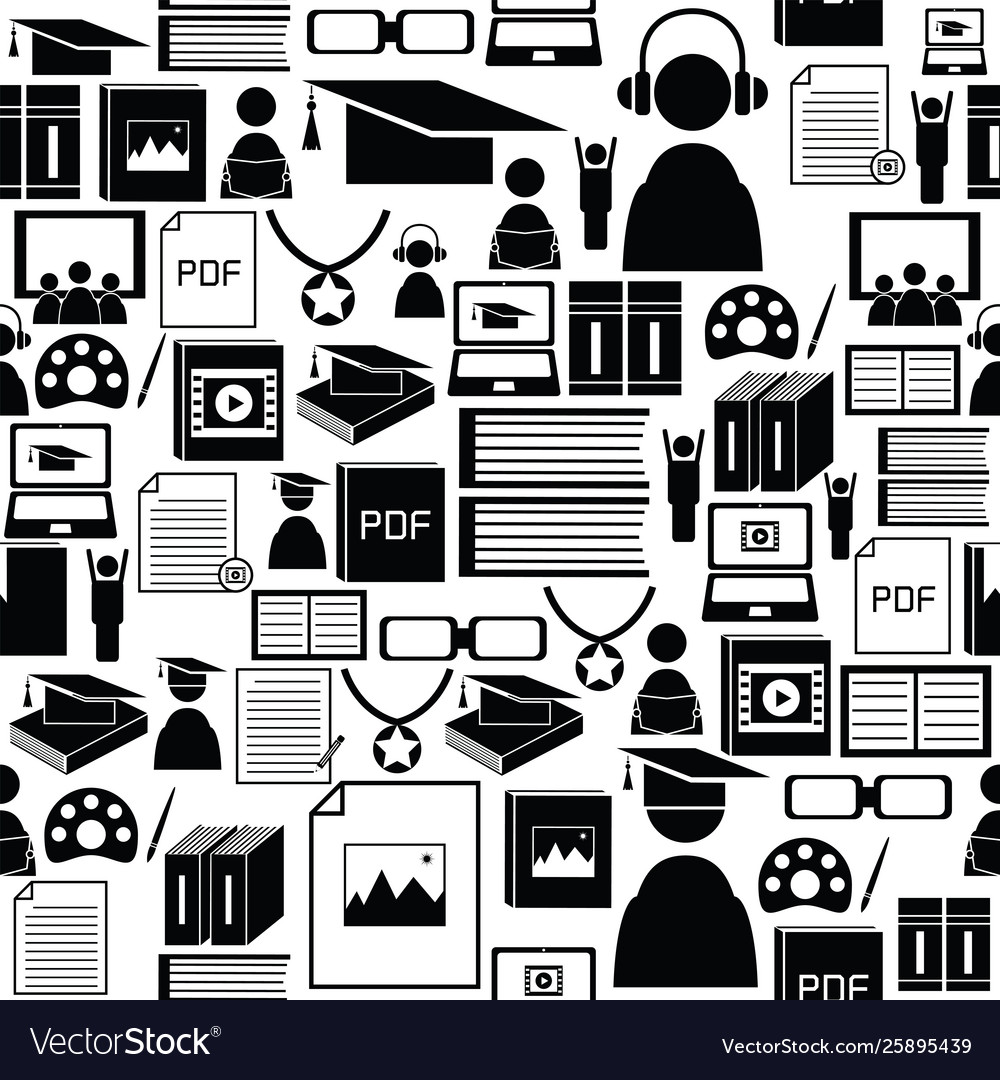 Learning seamless pattern background icon Vector Image