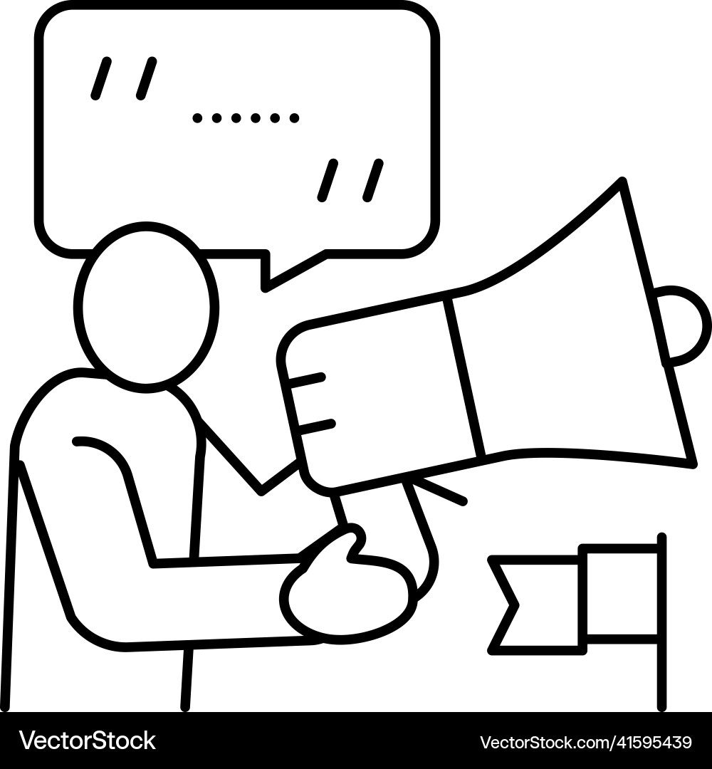Liberty people value line icon Royalty Free Vector Image