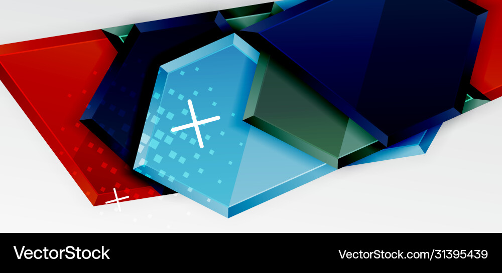 Metal glossy shiny geometric shapes with 3d effect