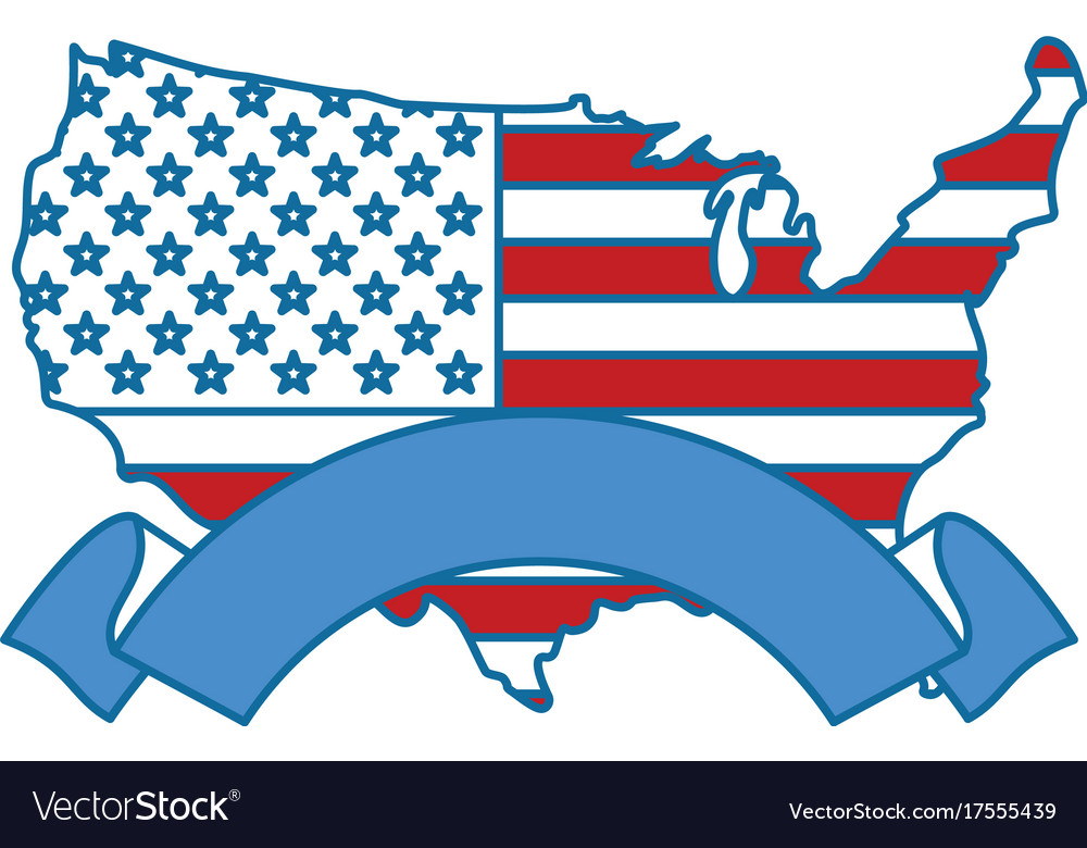 United states of america map Royalty Free Vector Image