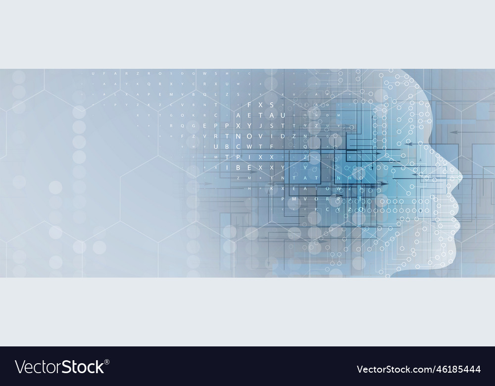 Artificial intelligence technology web background Vector Image