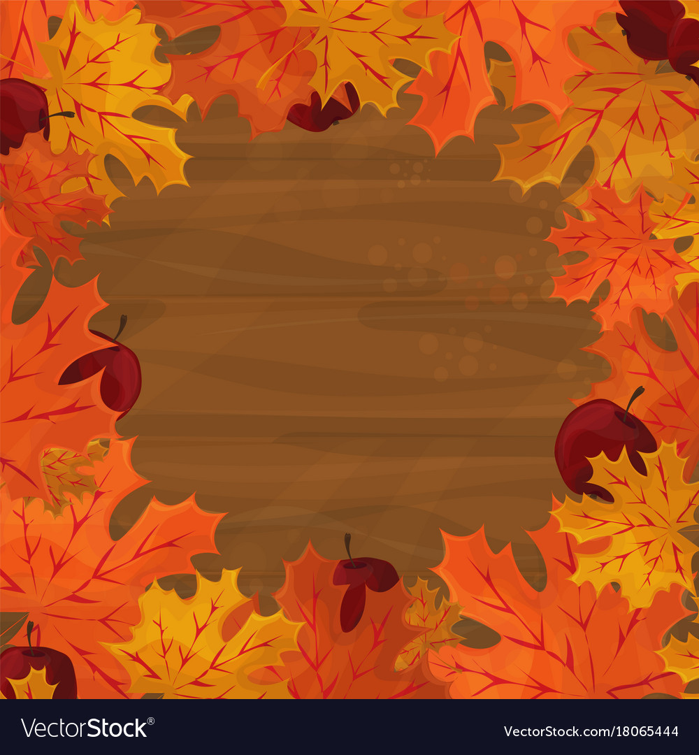 Frame with autumn colorful leaves Royalty Free Vector Image