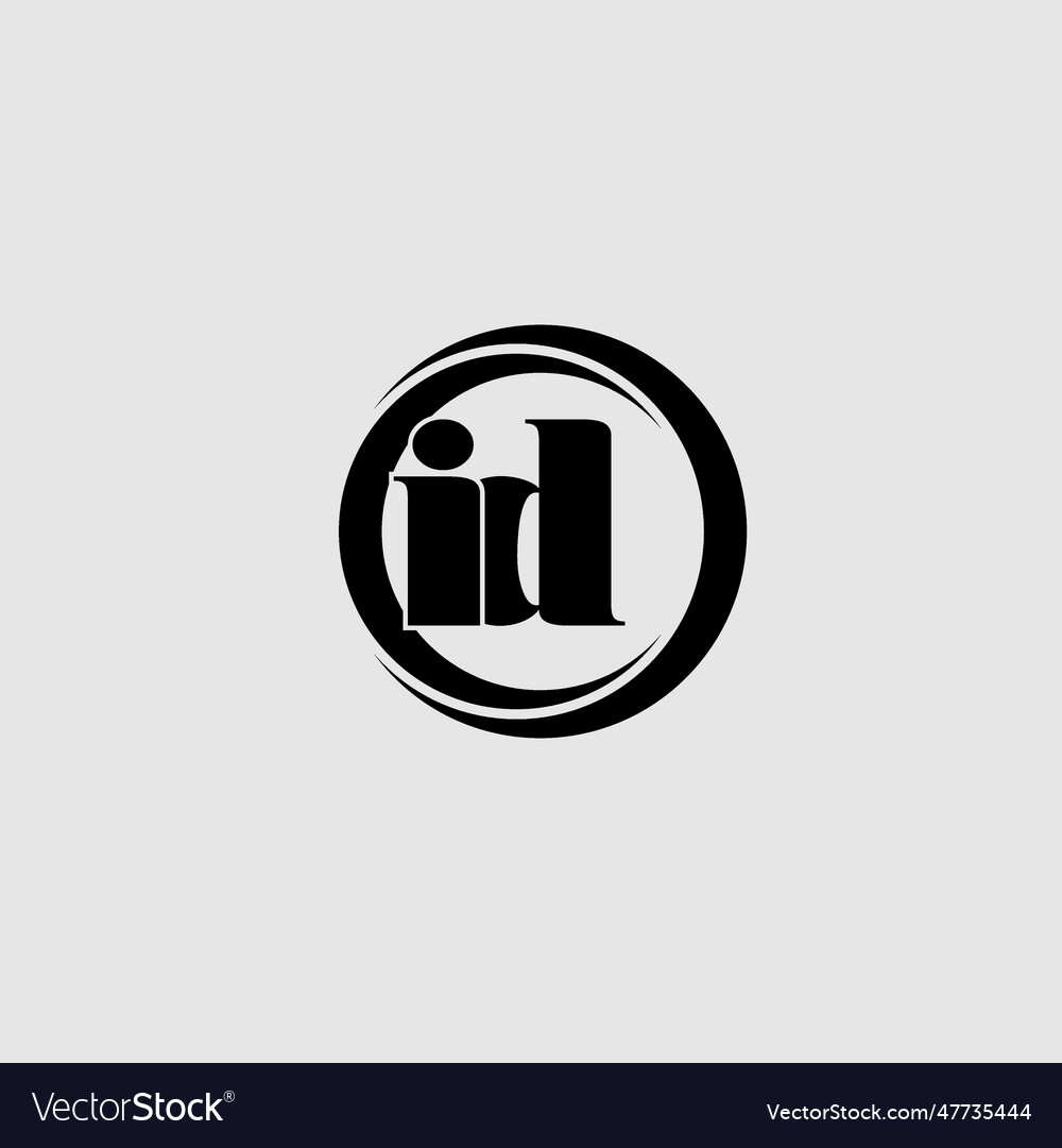 Letters id simple circle linked line logo Vector Image