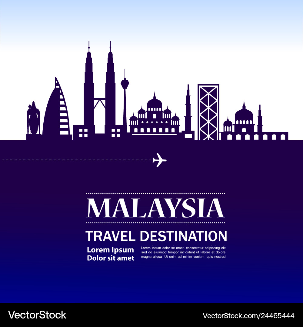 Malaysia travel destination Royalty Free Vector Image