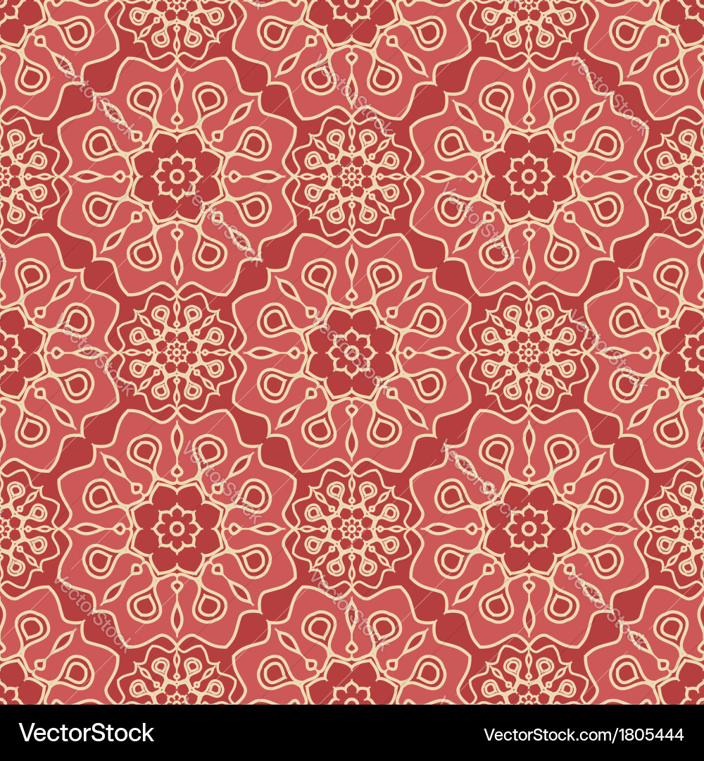 Red Floral Seamless Pattern Royalty Free Vector Image