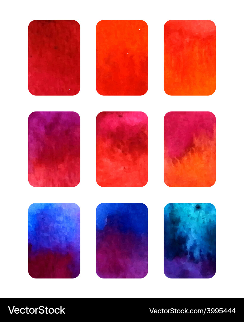 Set gradient watercolor elements Royalty Free Vector Image