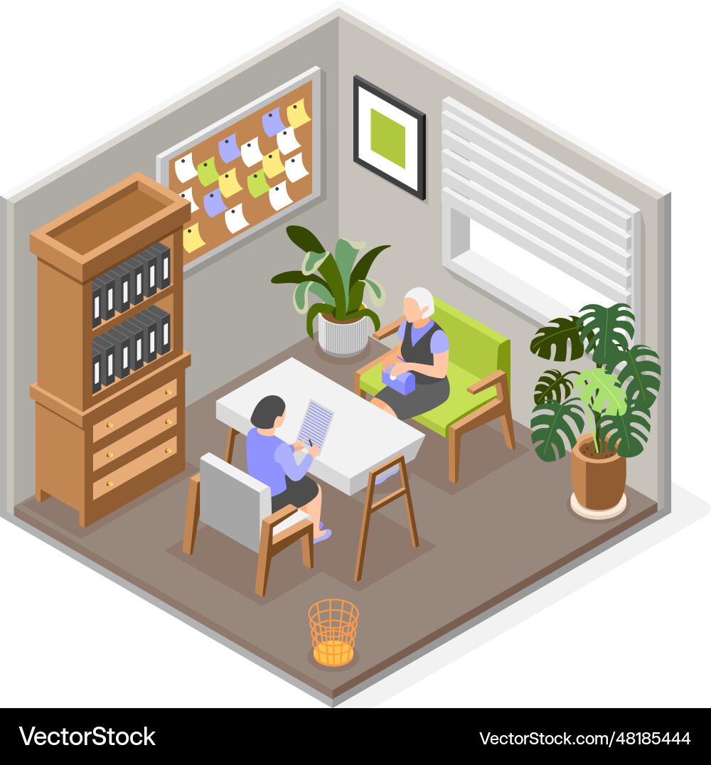 Social insurance isometric composition Royalty Free Vector