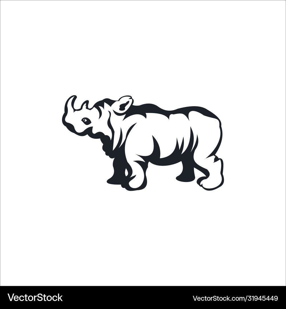 Animal rhino design template Royalty Free Vector Image