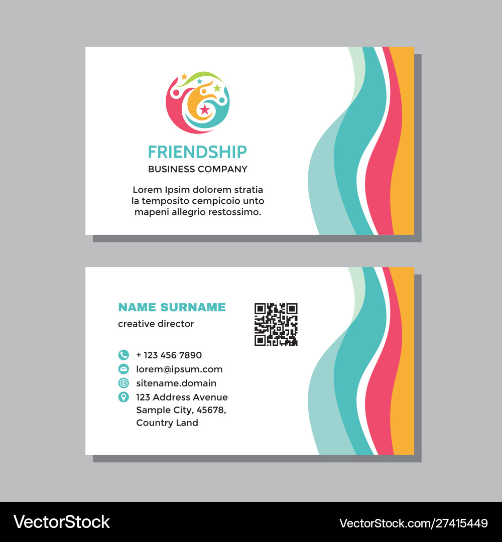 Business visit card template with logo - concept Vector Image