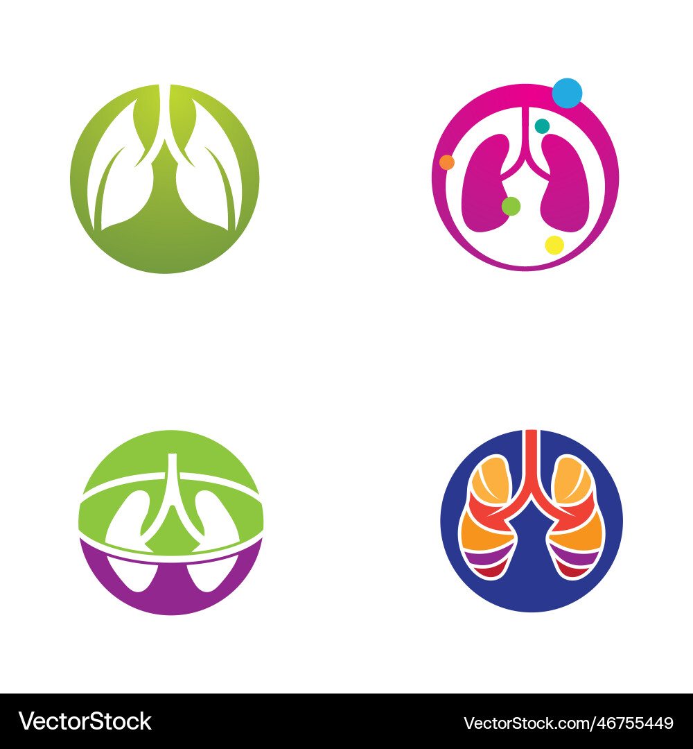 Lungs care logo template design health Royalty Free Vector