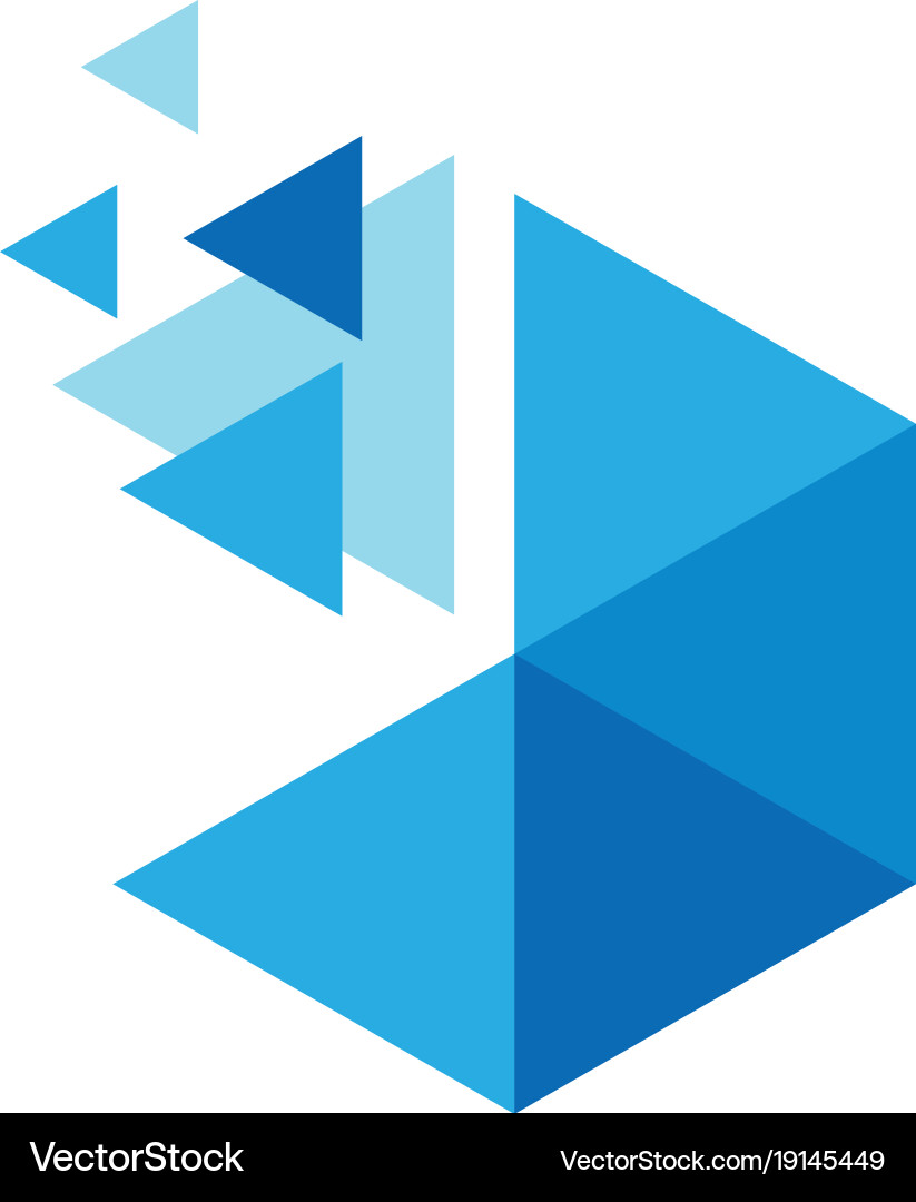 Polygon dot triangle technology logo Royalty Free Vector