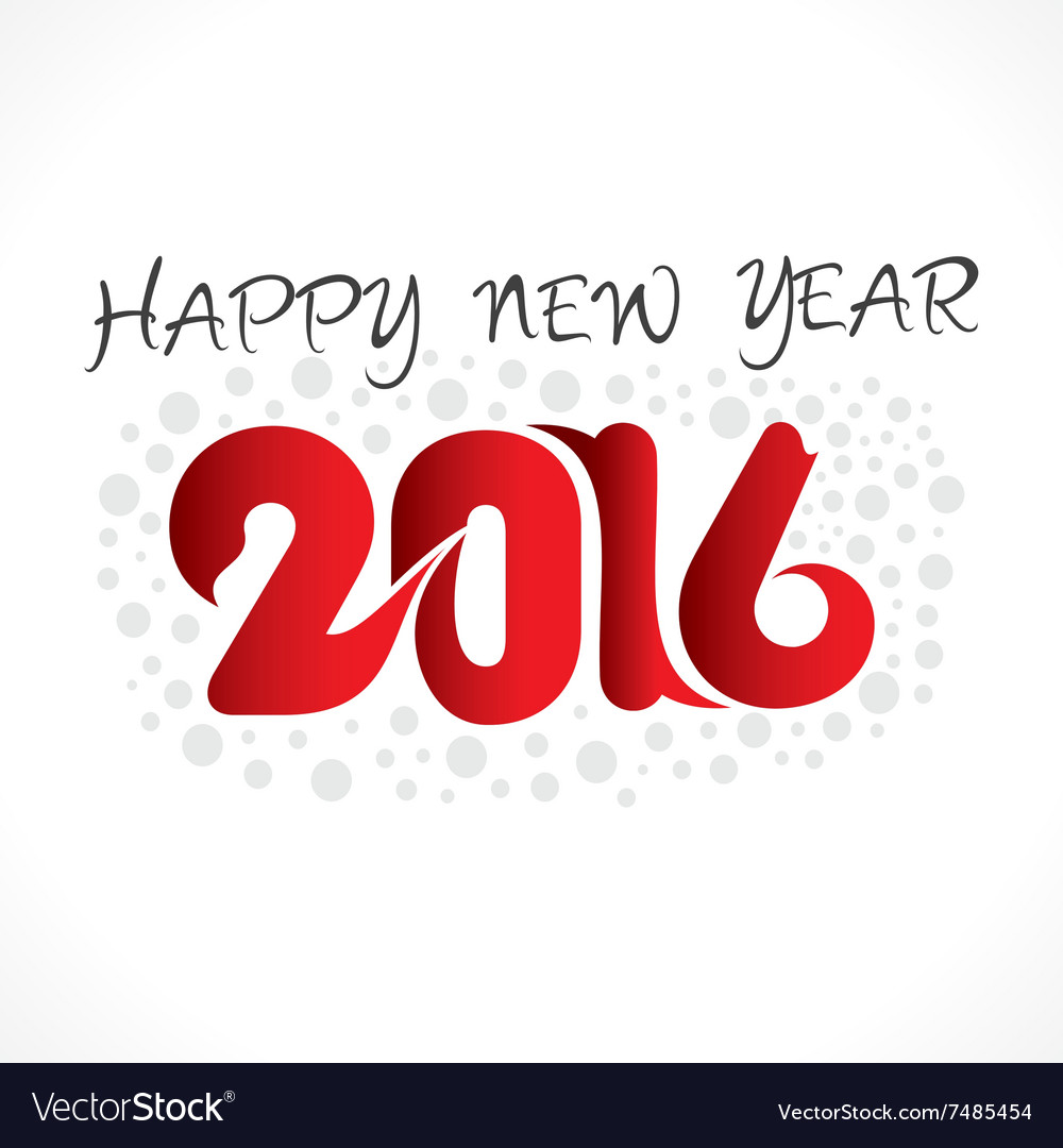 Creative happy new year 2016 greeting card design Vector Image