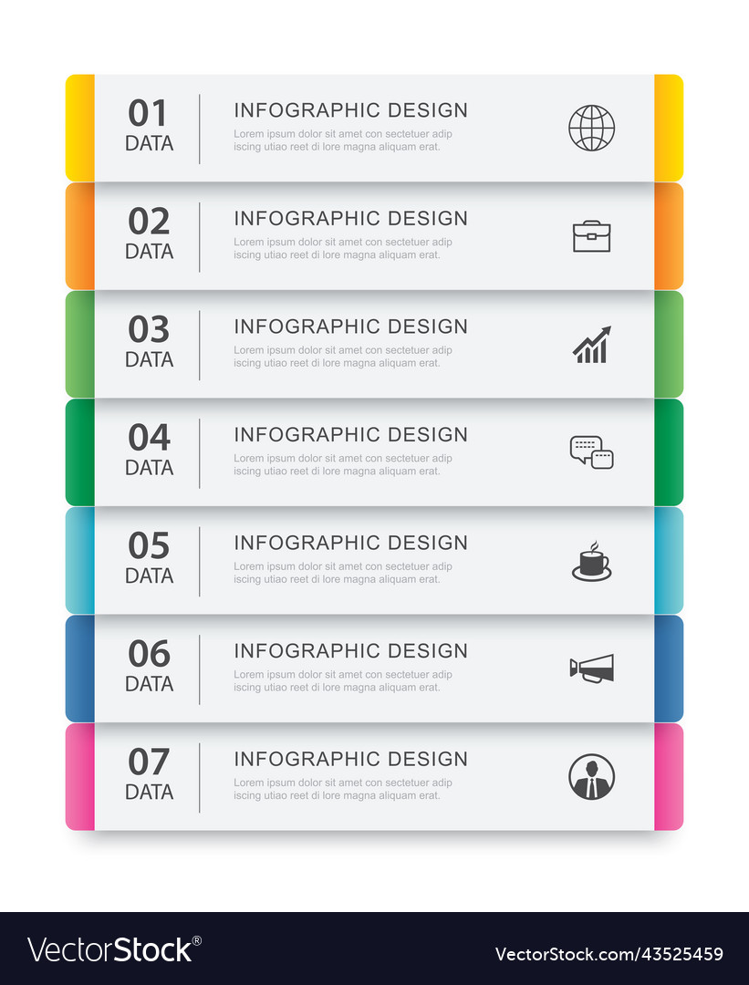 7 data infographics tab paper index template Vector Image 7 data infographics tab paper index template Vector Image