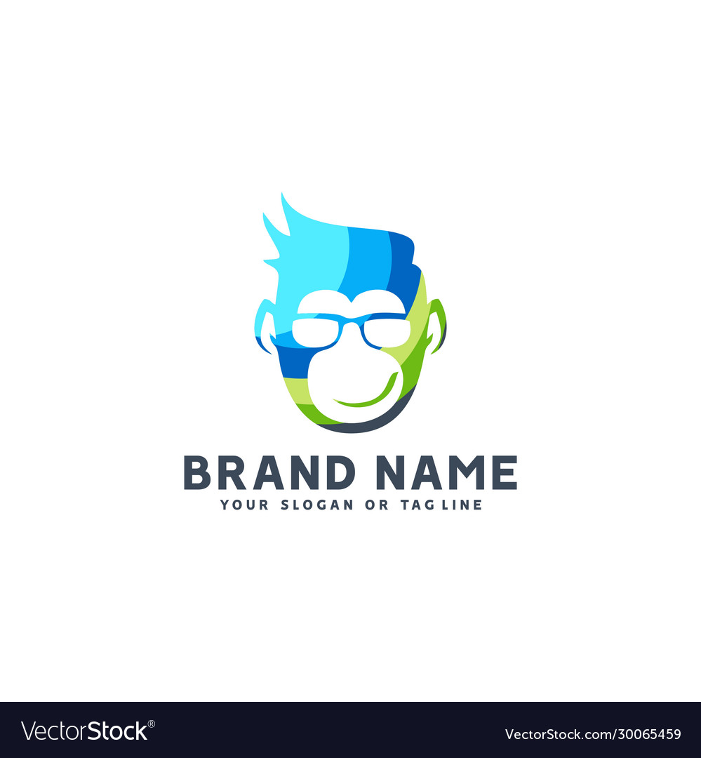 Colorful apes logo design Royalty Free Vector Image Colorful apes logo design Royalty Free Vector Image
