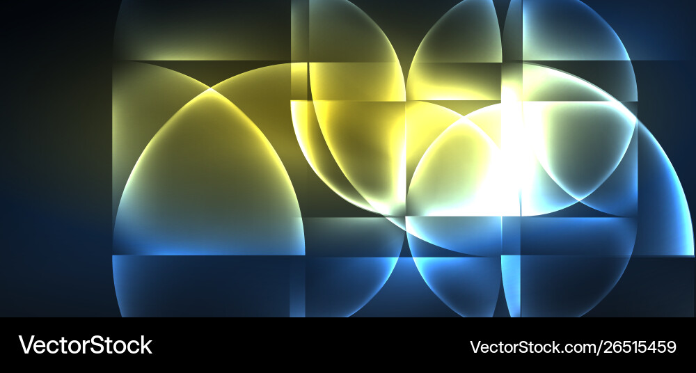 Colorful blue neon shape round triangle in modern Vector Image