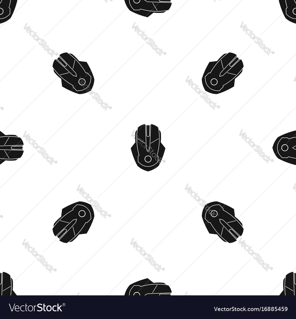 Computer mouse pattern seamless black Royalty Free Vector
