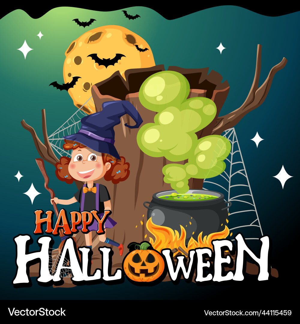 Happy halloween poster template Royalty Free Vector Image