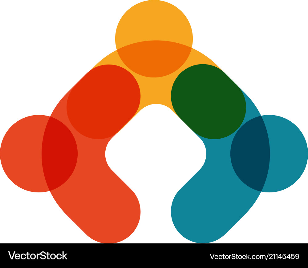 Human logo mutual aid icon people together Vector Image