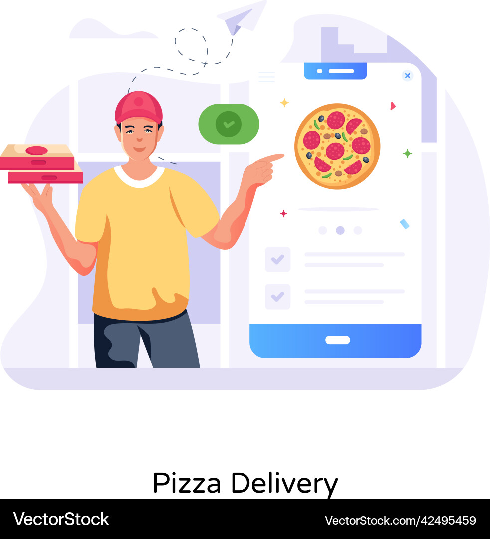 Pizza delivery Royalty Free Vector Image - VectorStock