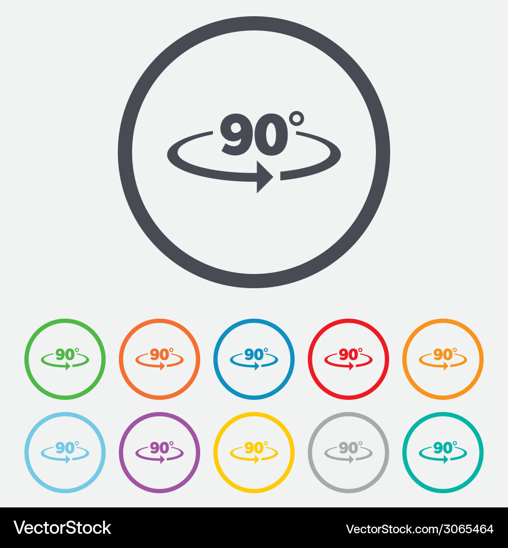 Angle 90 degrees sign icon geometry math symbol Vector Image