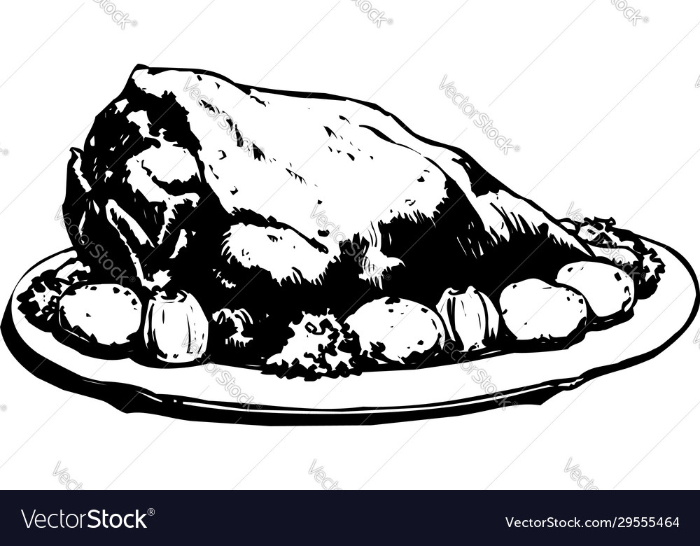 Cooked meat Royalty Free Vector Image - VectorStock