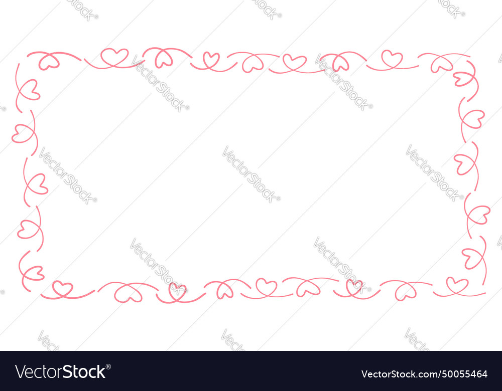 Doodle of heart frame for valentines day hand Vector Image
