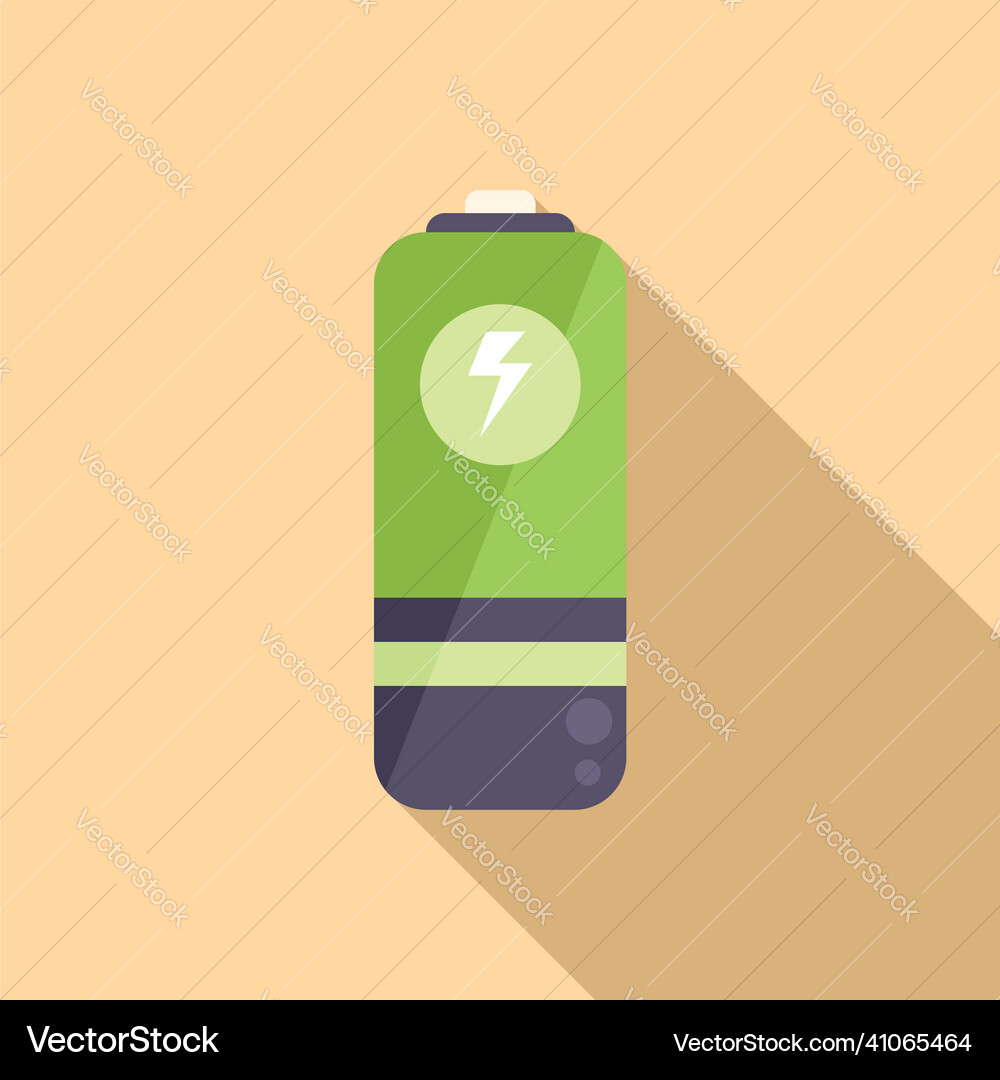 Eco energy battery icon flat global Royalty Free Vector
