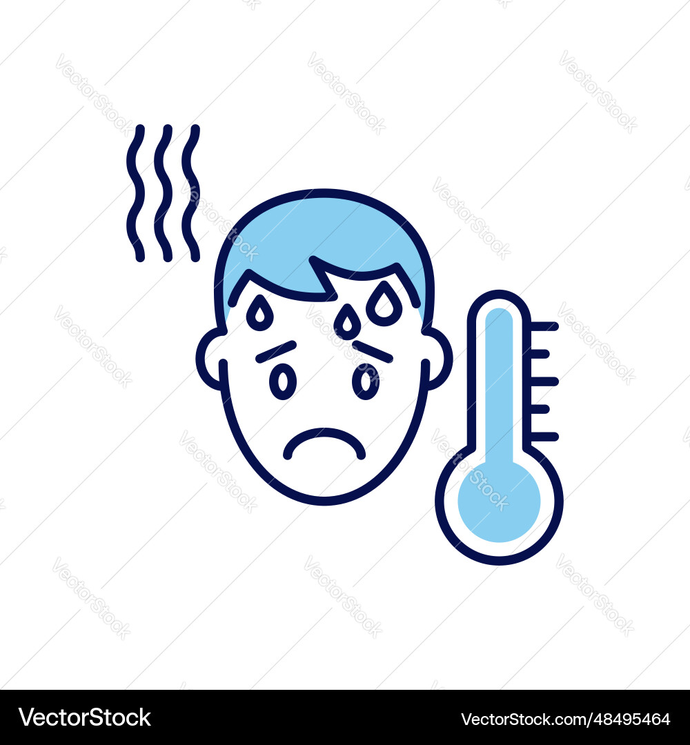 High body temperature related icon Royalty Free Vector Image
