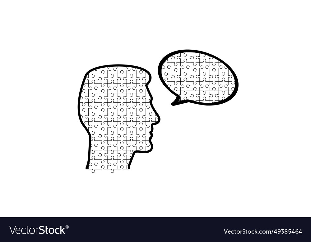 Jigsaw puzzle pieces head or face Royalty Free Vector Image Jigsaw puzzle pieces head or face Royalty Free Vector Image