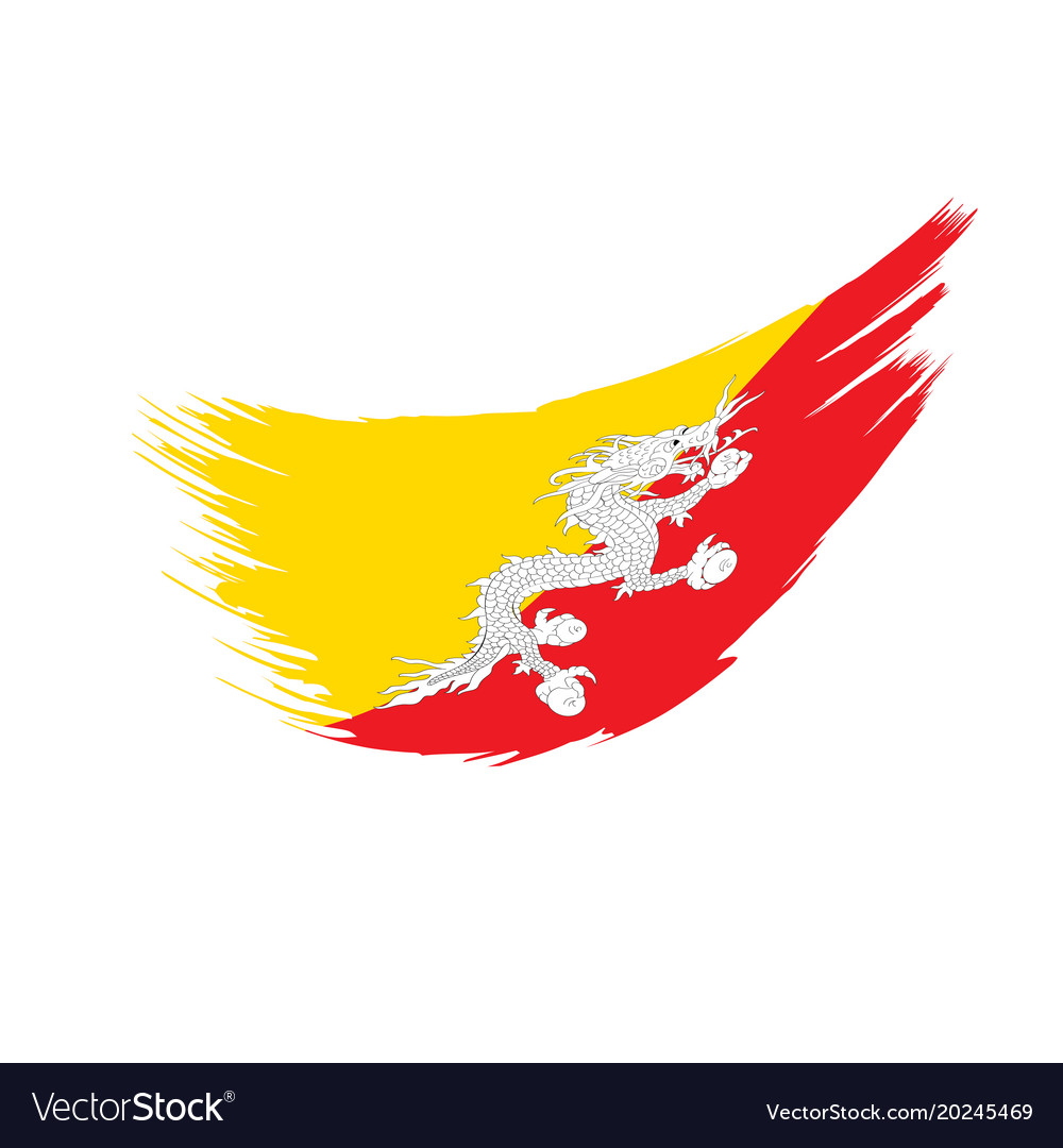 Bhutan flag Royalty Free Vector Image - VectorStock