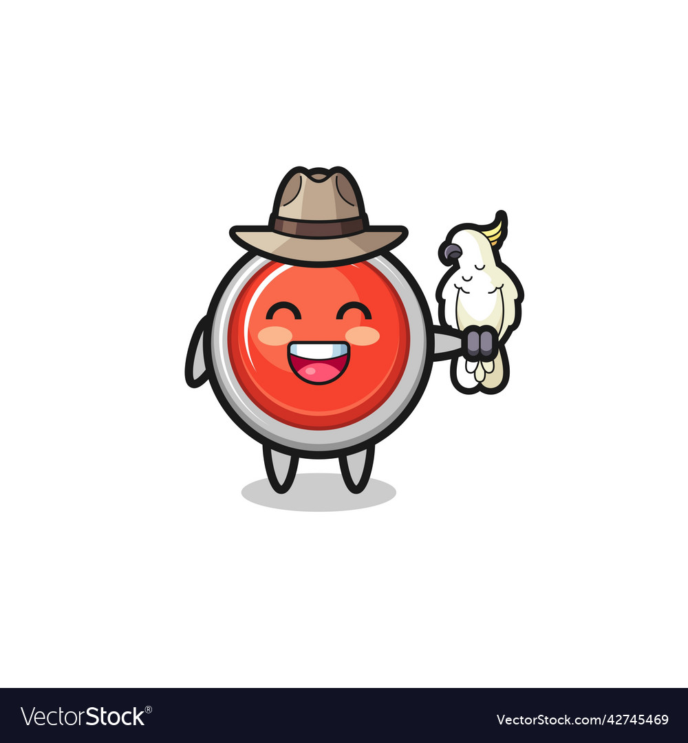 Emergency panic button zookeeper mascot Royalty Free Vector Emergency panic button zookeeper mascot Royalty Free Vector