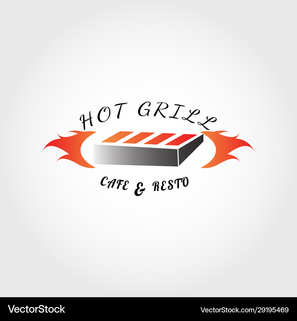 Grill logo design food icon Royalty Free Vector Image
