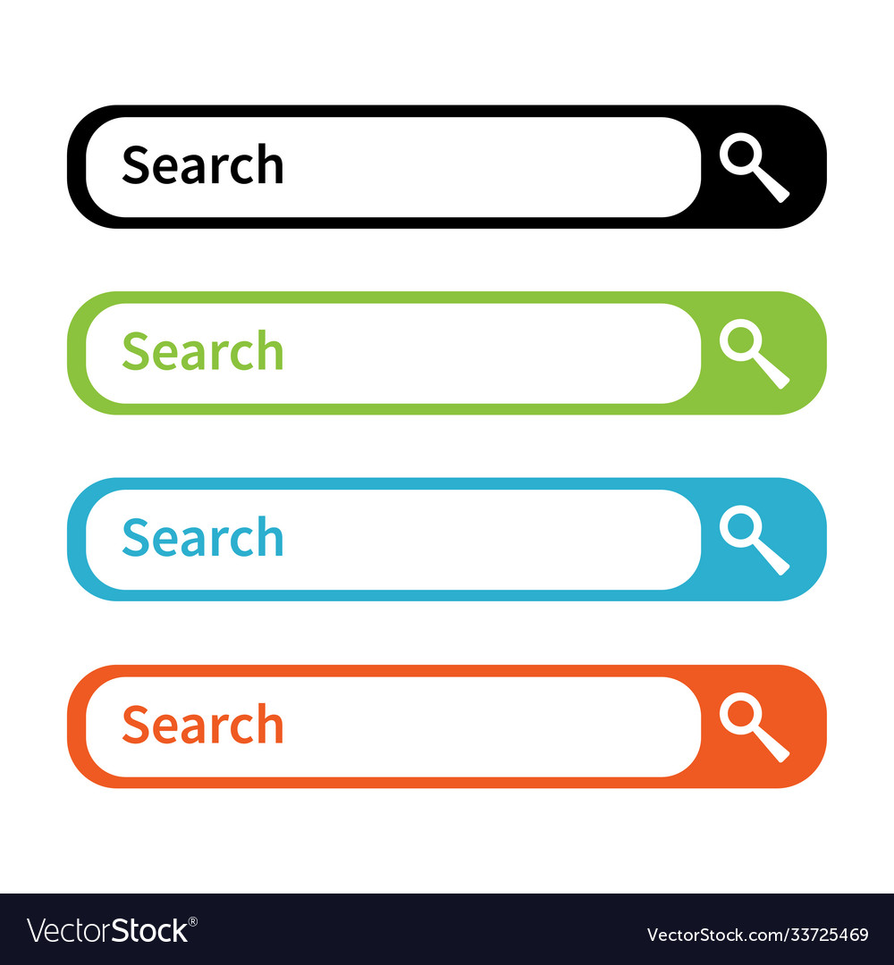 Set search bars flat web design elements Vector Image