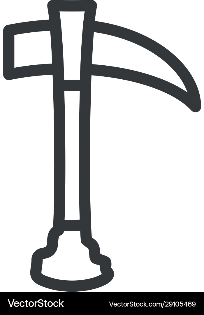 Silhouette ax tool on white background Royalty Free Vector