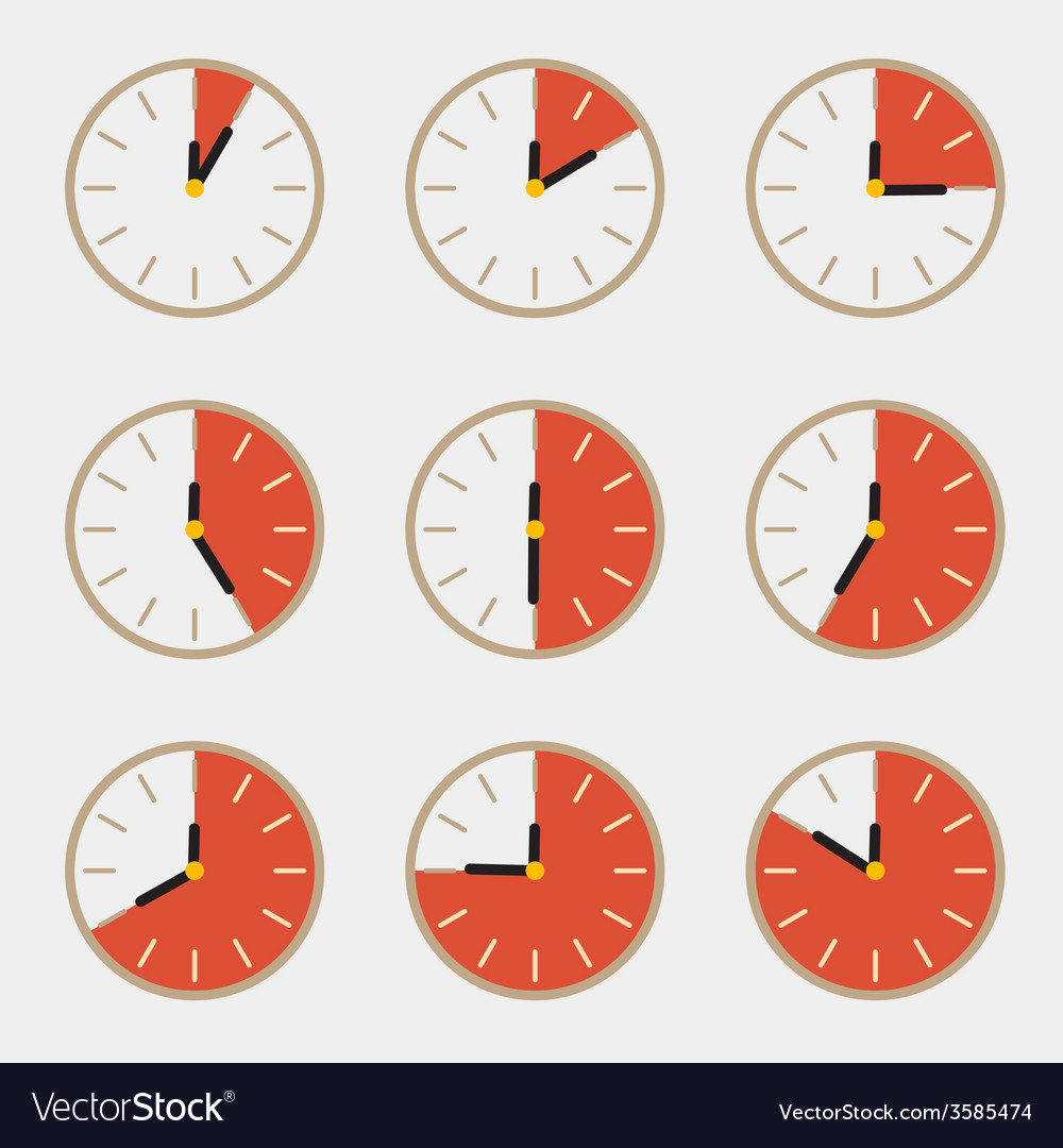 Clock - time countdown set Royalty Free Vector Image