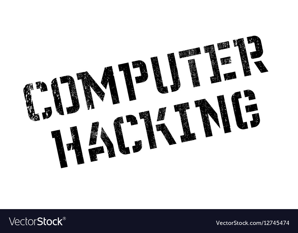 Computer hacking rubber stamp Royalty Free Vector Image