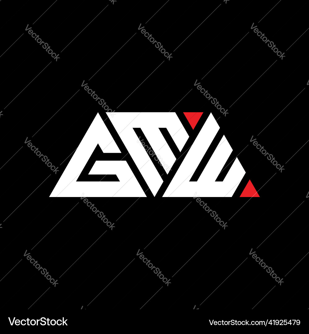 Gmw triangle letter logo design Royalty Free Vector Image