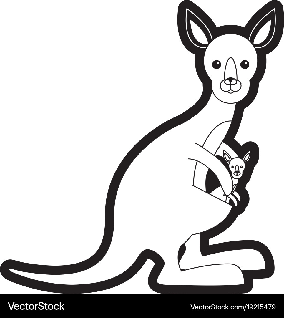 Mother and baby kangaroo Royalty Free Vector Image