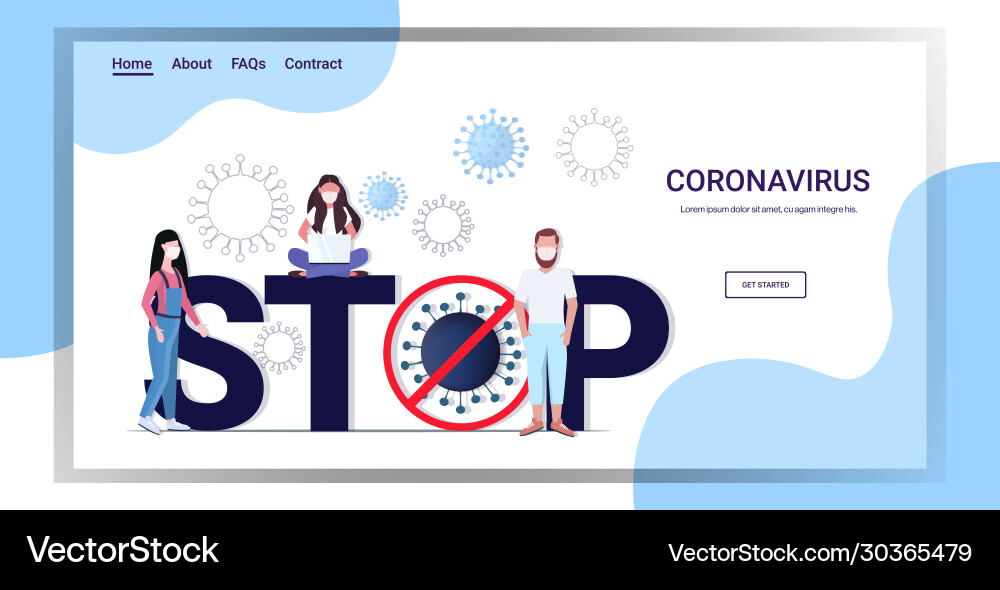 People in protective masks stop coronavirus Vector Image