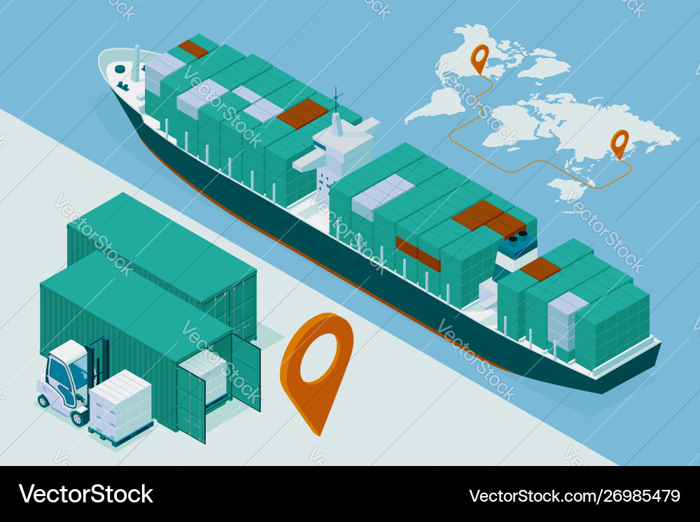 Web template banner global logistics network Vector Image