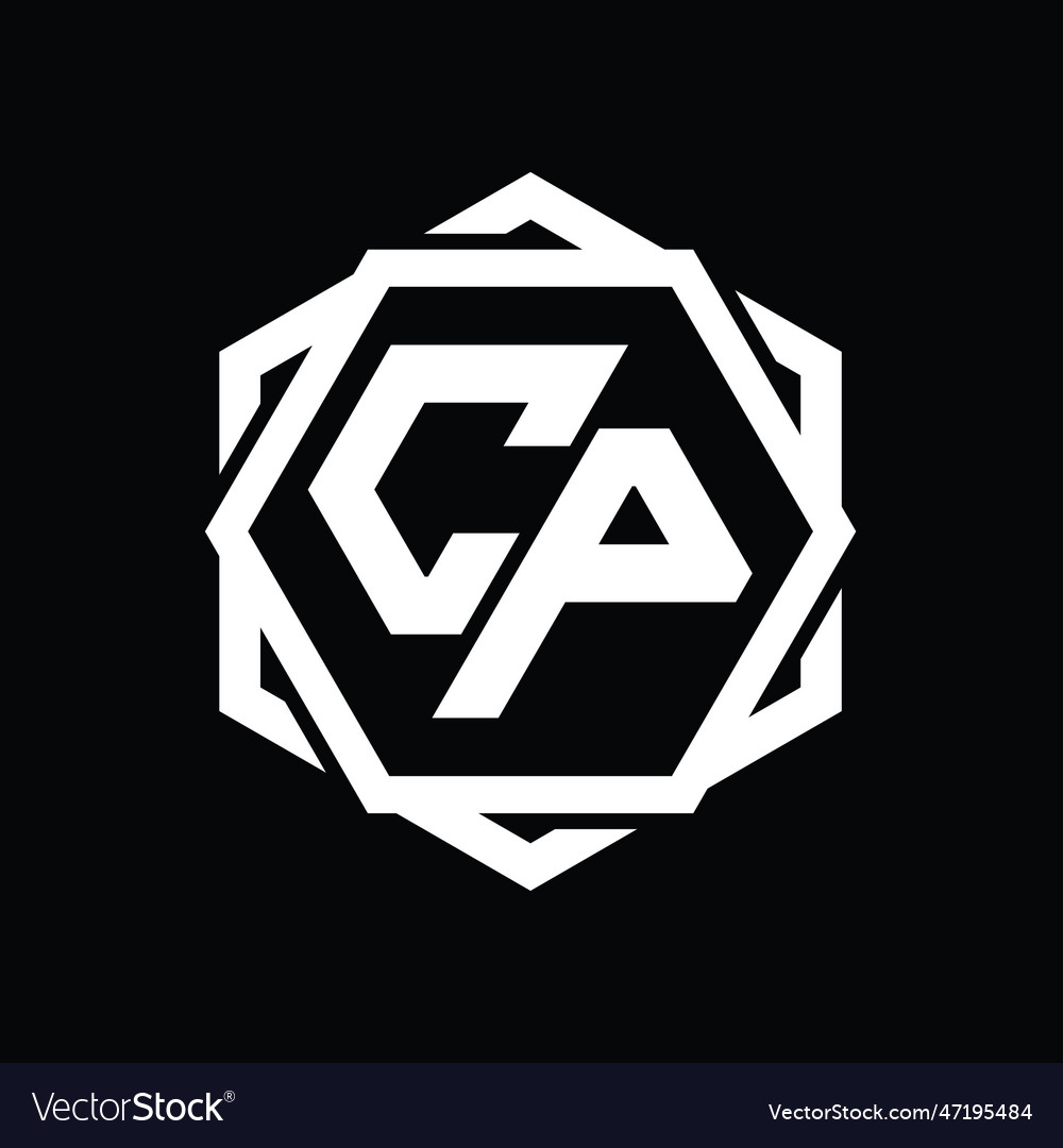Cp logo monogram hexagon shape with geometric Vector Image Cp logo monogram hexagon shape with geometric Vector Image