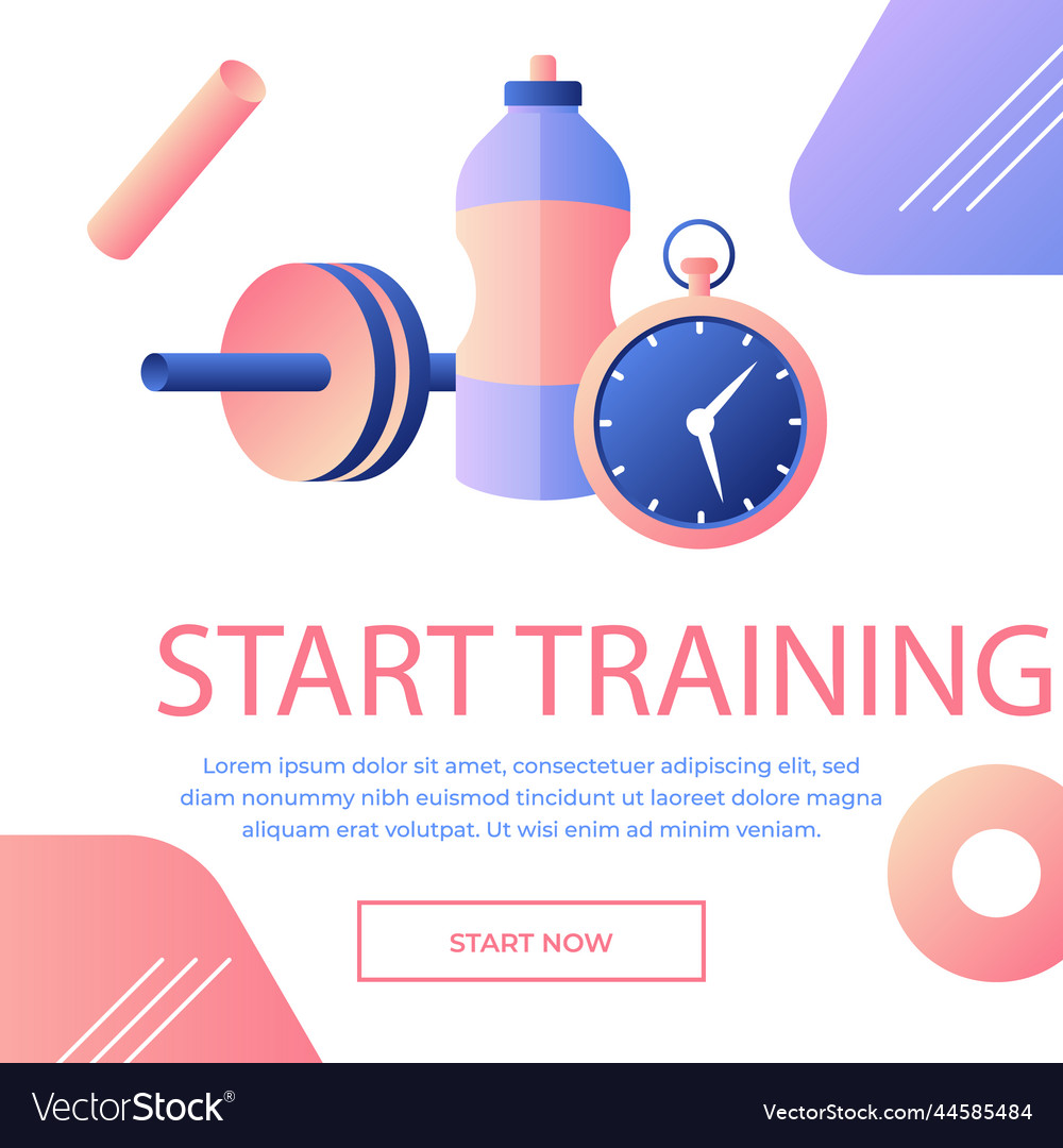 Gradient gym training post Royalty Free Vector Image