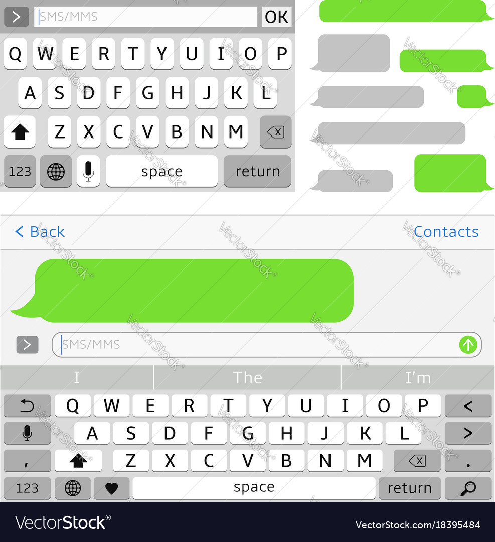 Sms chat interface elements sms messenger Vector Image