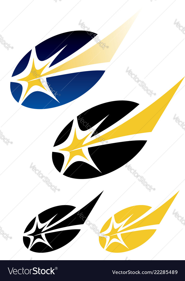 Comet samples for logo Royalty Free Vector Image